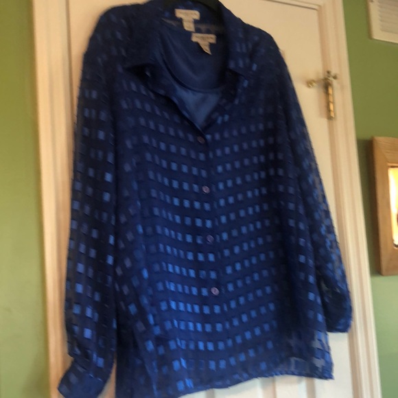 Notations | Tops | Notations Blouse With Satin Tank | Poshmark